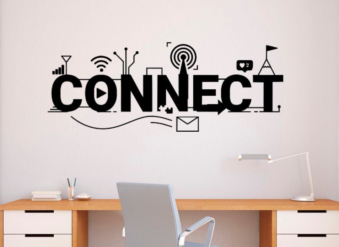 Connect Network Wall Decal Vinyl Sticker Home Office Technology Art ...