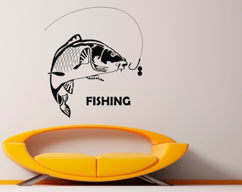 Fish Hook Decal Fish Shaped Barb Sticker Fishing Decal - Etsy