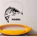 Fishing Wall Decal Fish Vinyl Stickers Fish Hook Art Design - Etsy