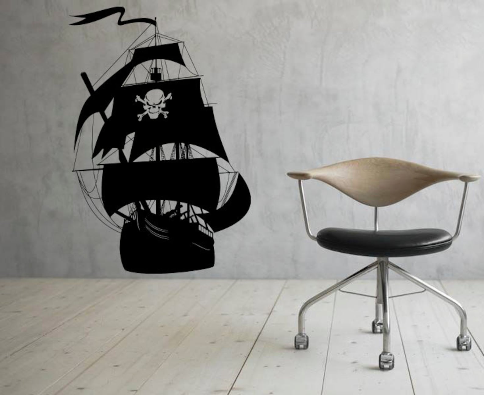 Pirate Ship With Skull Wall Vinyl Decal Sticker Sea Boat Ocean - Etsy