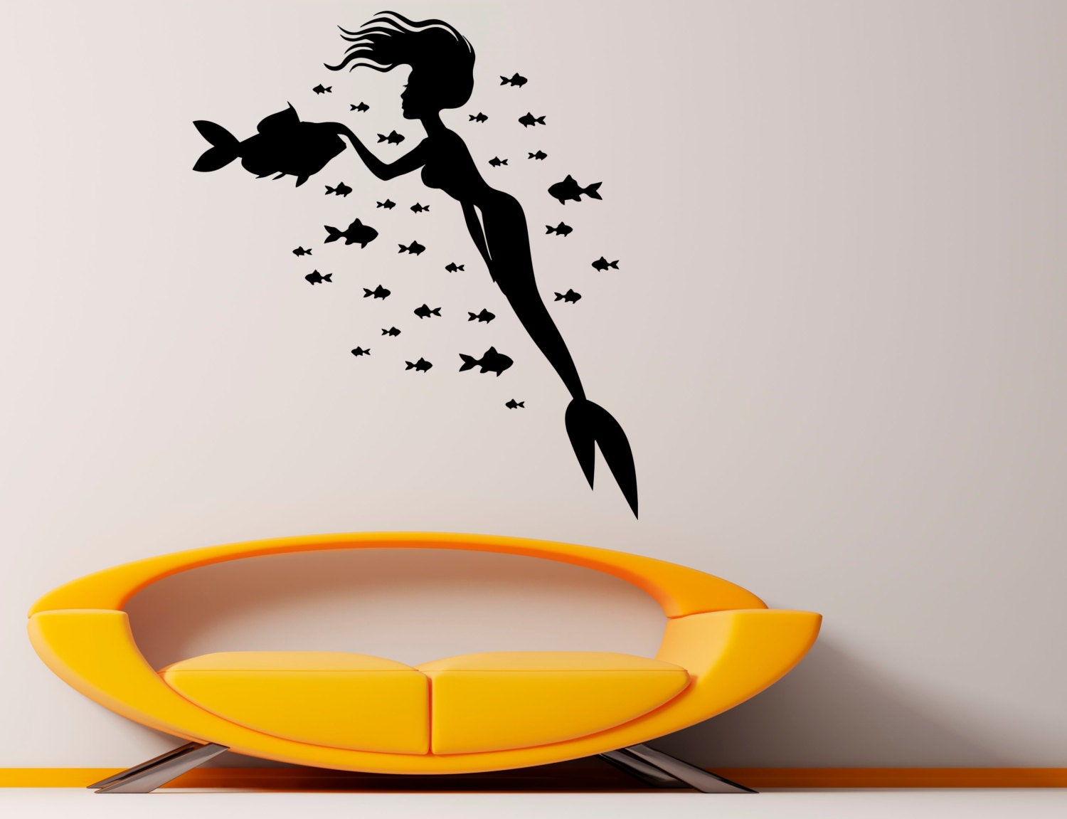 Mermaid Wall Vinyl Decal Beauty Sea Animal Water Nymph Sticker - Etsy