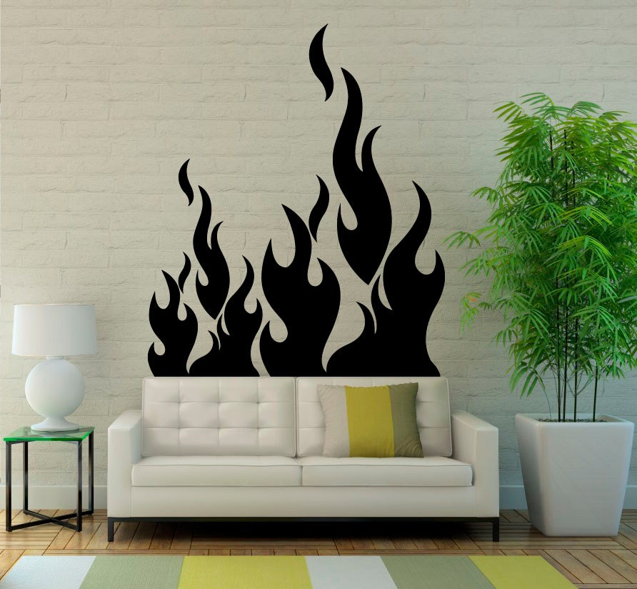 Fire Flame Wall Vinyl Decal Stickers Art Design Beautiful | Etsy