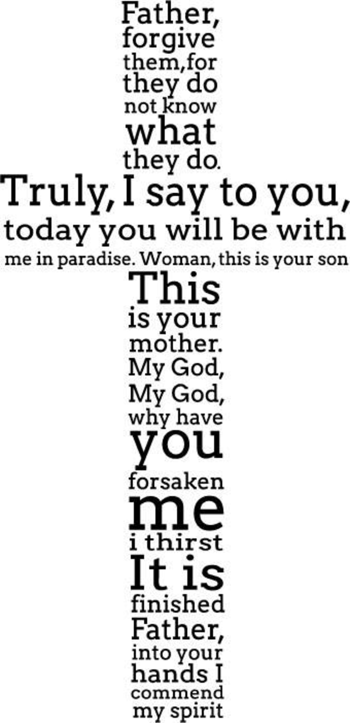 Cross Bible Quotes Wall Decal Vinyl Sticker Christian Home Art | Etsy