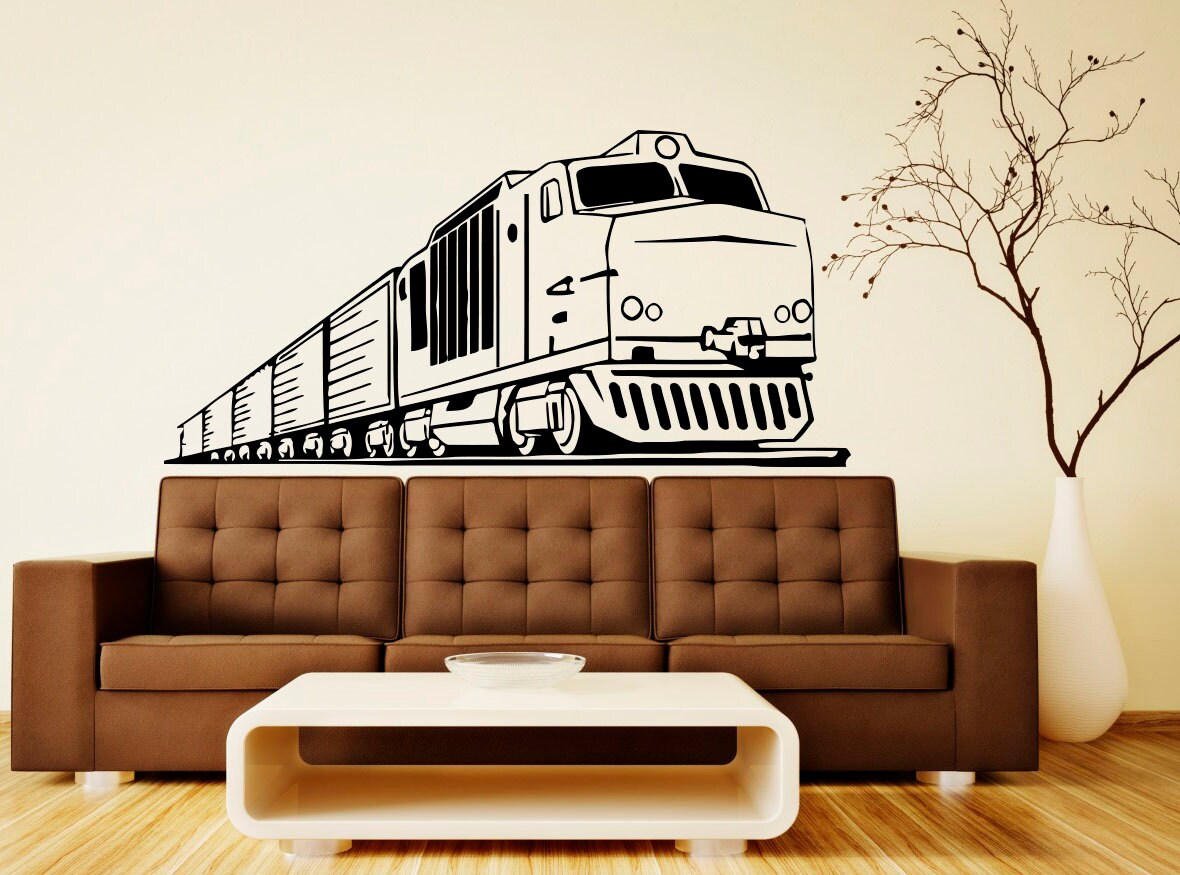 Train Wall Vinyl Decal Locomotive Wall Sticker Interior Home Bedroom ...