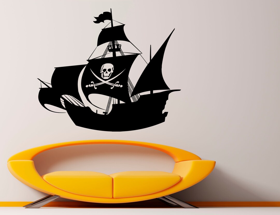 Pirate Ship Wall Decal Vinyl Decal Sticker Sea Boat Ocean Nursery Kids ...