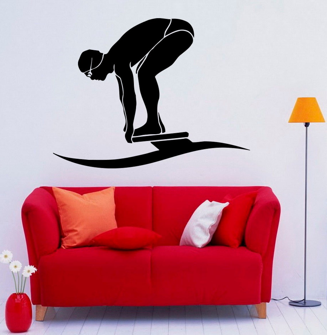 Swimming Wall Decal Vinyl Stickers Water Sports Art Interior - Etsy
