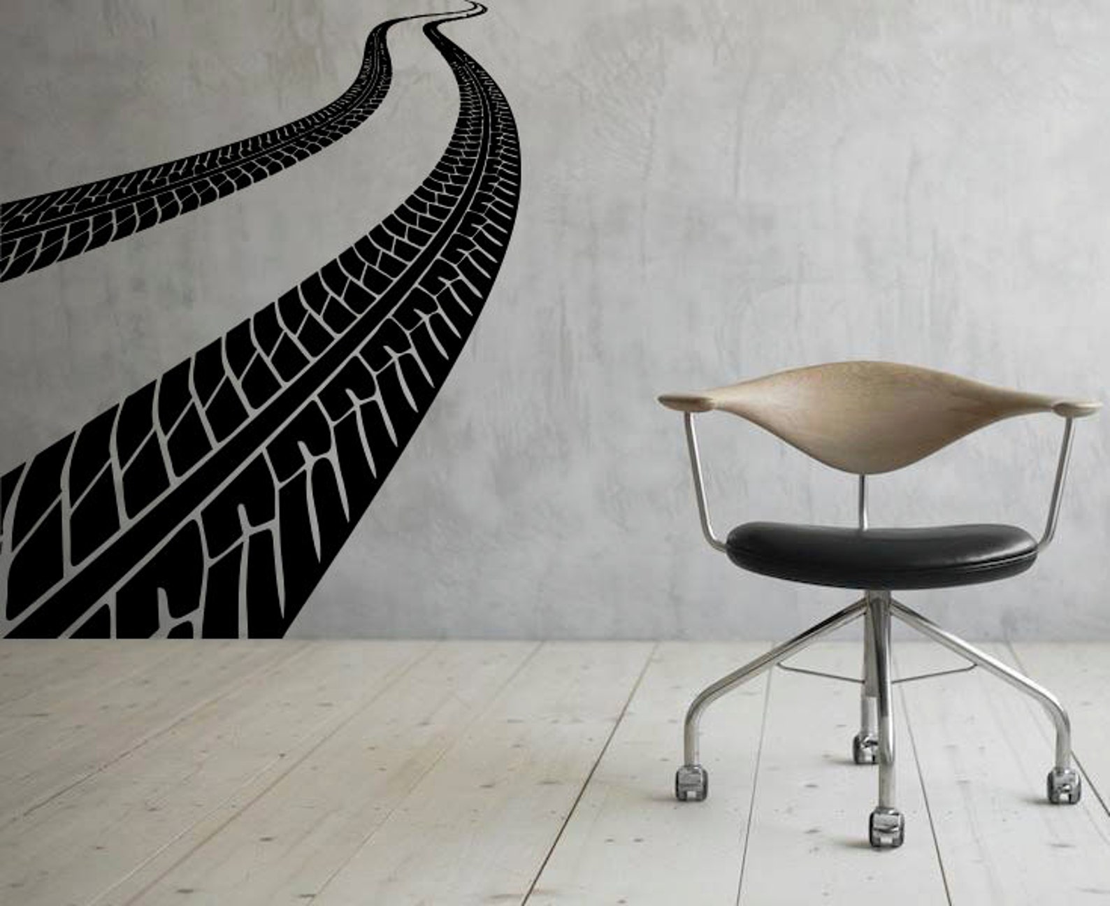 Tire Tracks Wall Vinyl Decal Dirt Road With Traces Stickers - Etsy