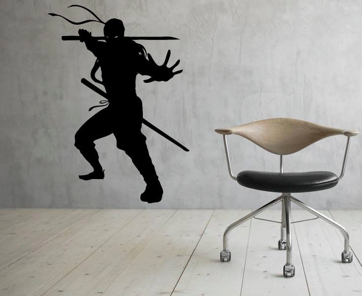 Ninja Wall Decal Vinyl Stickers Fighter Art Interior Bedroom - Etsy