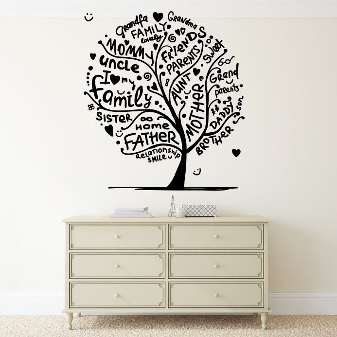 Family Tree Wall Decal Vinyl Sticker Murals Home Interior Art | Etsy