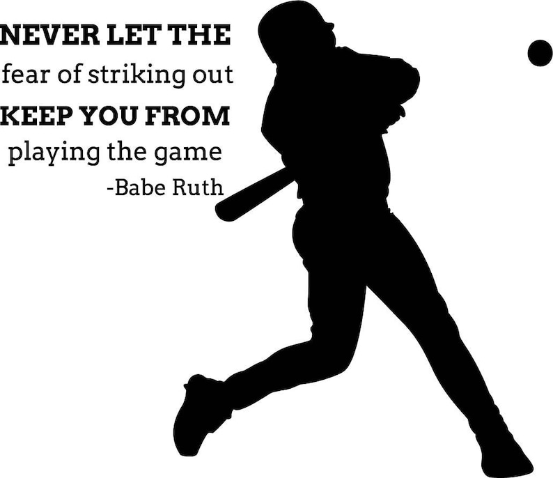 Babe Ruth Quote Wall Decal Vinyl Sticker Legendary Baseball Player Home ...