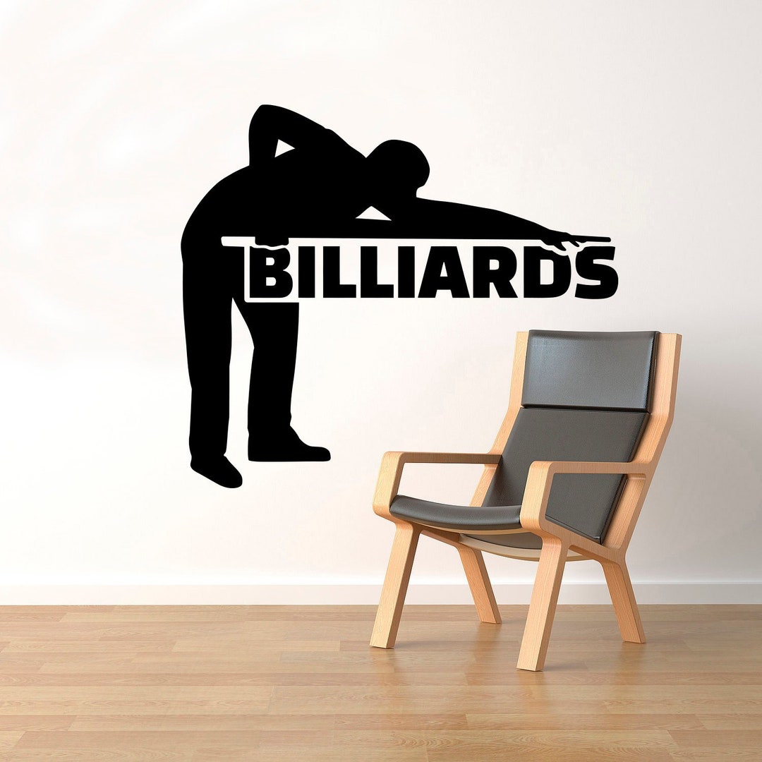 Billiards Player Wall Decal Vinyl Sticker Room Interior Art Decor (83nr ...