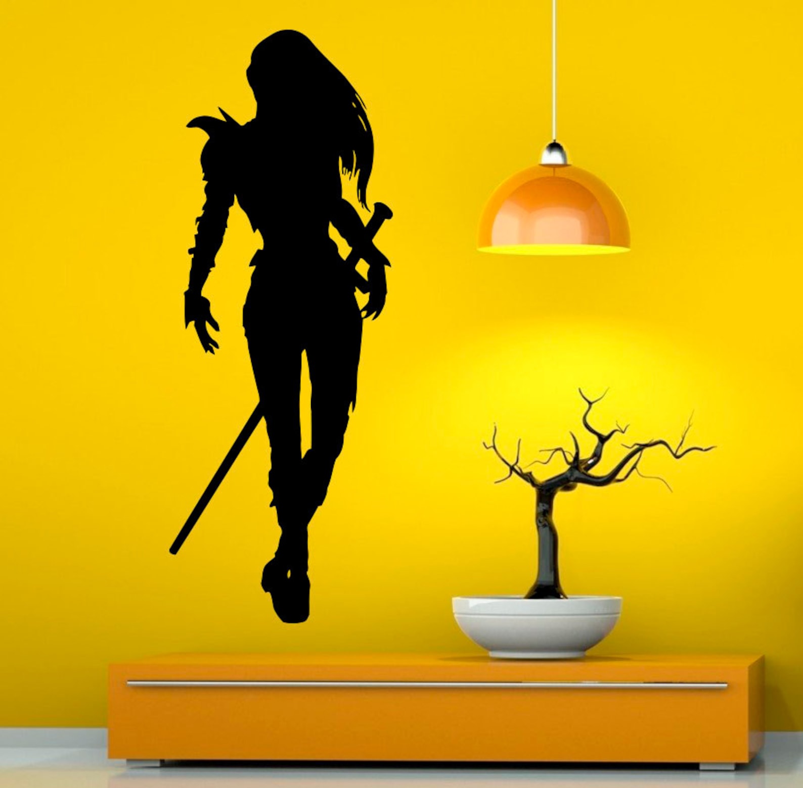 Girl Warrior Wall Decal Vinyl Stickers Amazon Warrior Art | Etsy