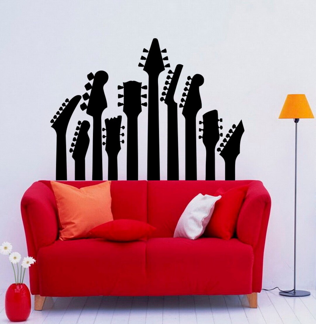 Guitar Neck Wall Decal Wall Vinyl Sticker Musical Instrument Home ...