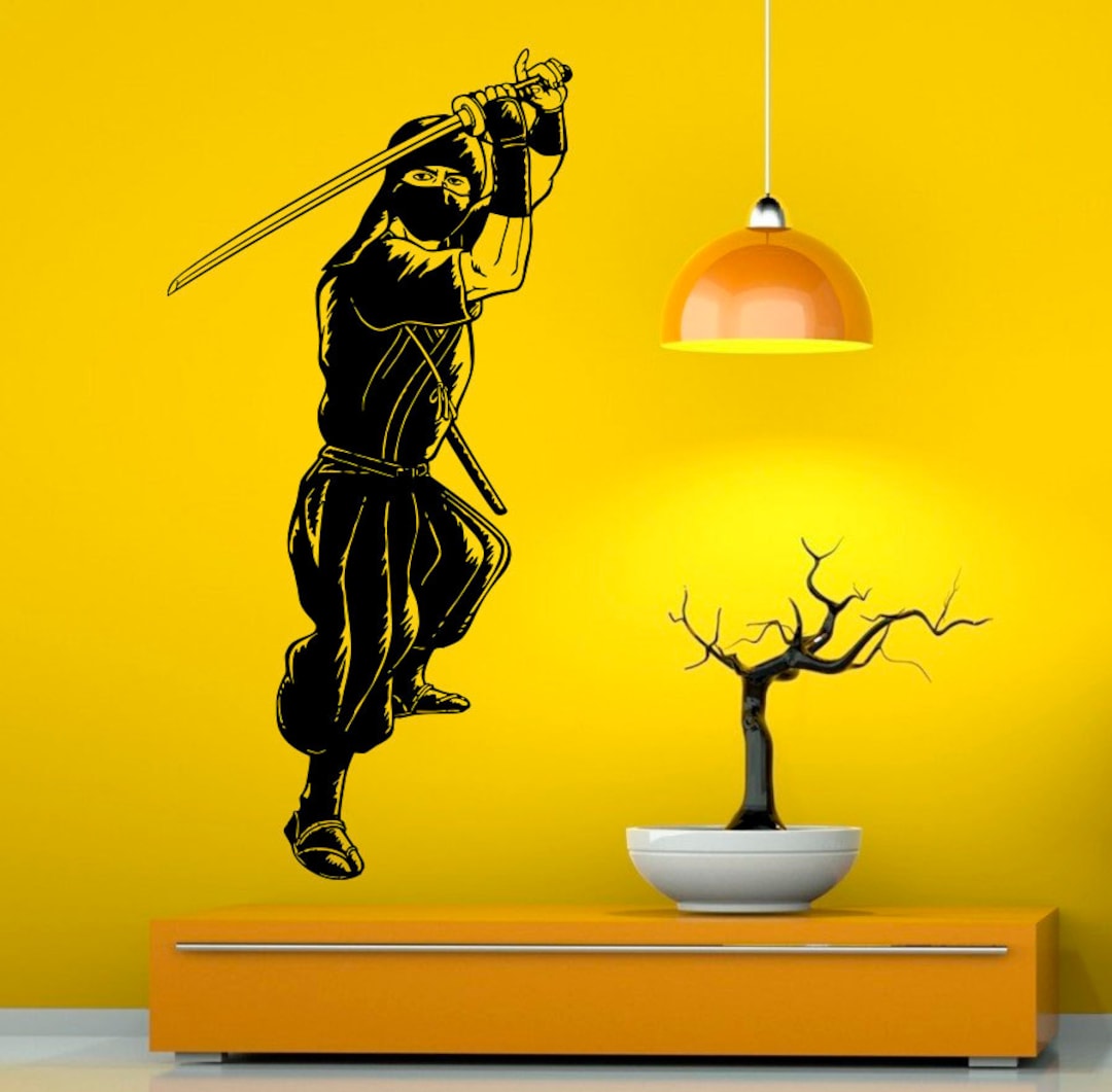 Ninja Warrior Wall Decal Vinyl Sticker Playroom Ideas Home Art Decor ...