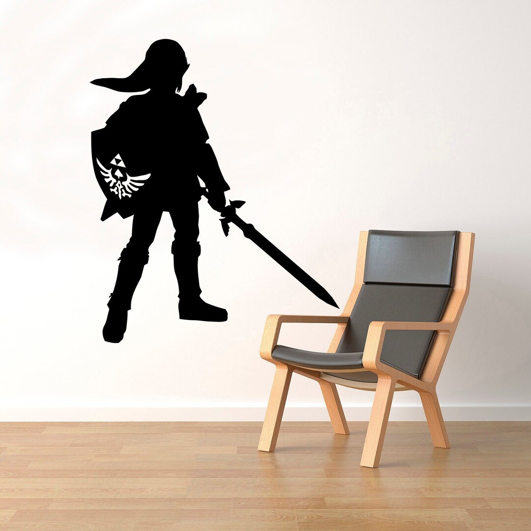 Zelda Warrior Wall Decal Link Vinyl Sticker Video Game Kids Playroom ...