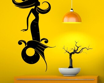 Mermaid Wall Vinyl Decal Beauty Sea Animal Water Nymph Sticker | Etsy