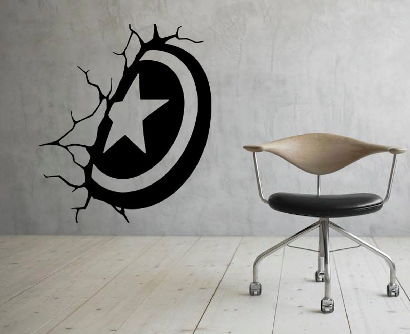 Captain America Shield Wall Vinyl Decal Comics Super Hero Sticker ...