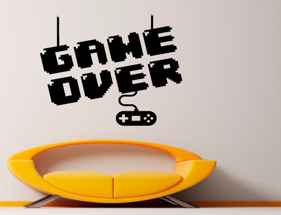 Games Gamer Wall Vinyl Decal Game Over Video Games Fun Sticker - Etsy