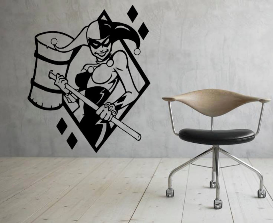 Harley Quinn Wall Vinyl Decal Cartoon Comics Hero Sticker - Etsy