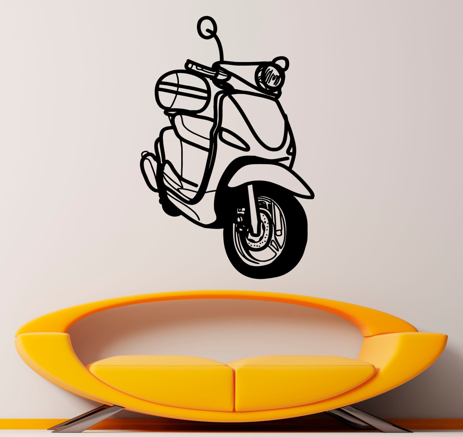 Moped Scooter Wall Decal Vinyl Aufkleber Motorrad Art Interior | Etsy