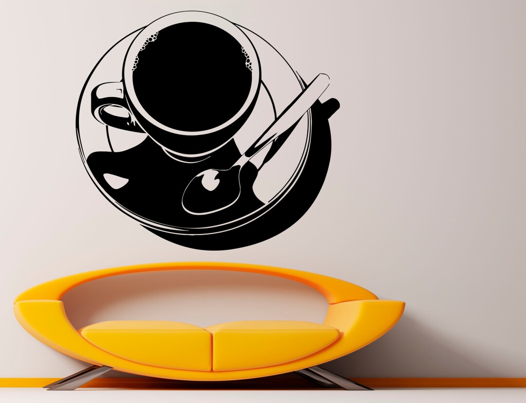 Cup of Coffee Wall Decal Cafe Dining Vinyl Stickers Murals Modern ...