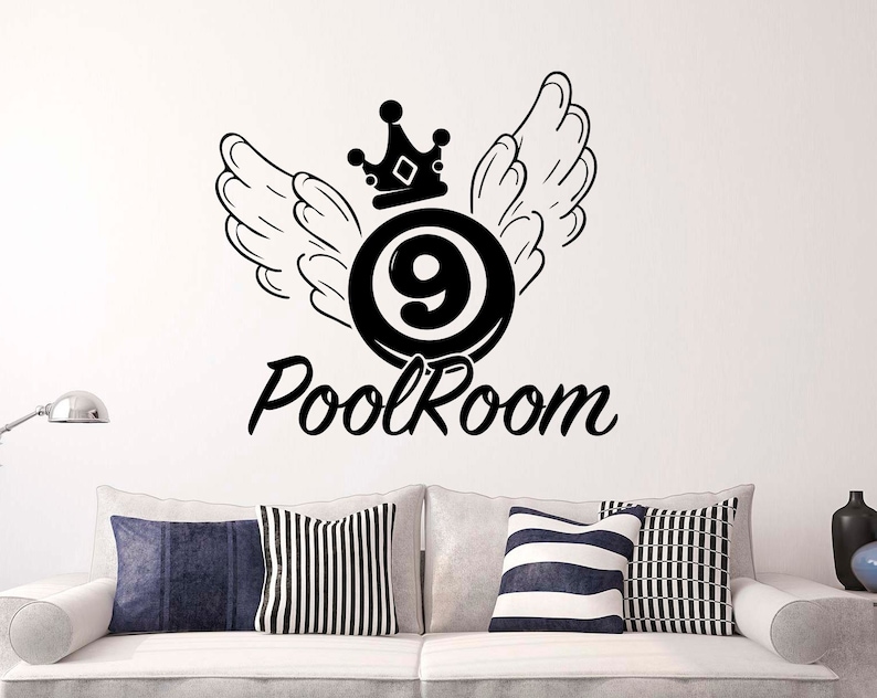 Poolroom Wall Decal Billiard Ball Vinyl Sticker Sport Logo | Etsy