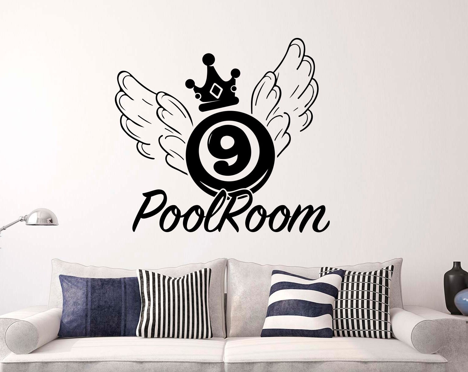 Poolroom Wall Decal Billiard Ball Vinyl Sticker Sport Logo | Etsy