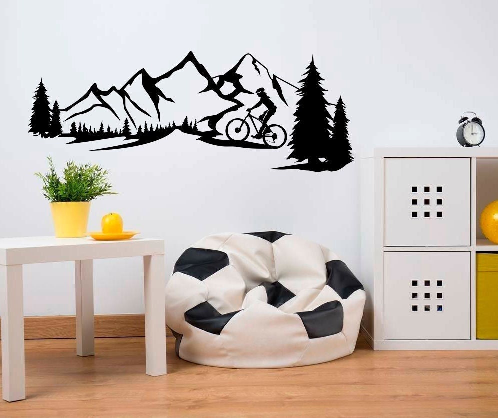 Mountain Bike Wall Decal Vinyl Sticker Sport Bicycle Home Kids - Etsy