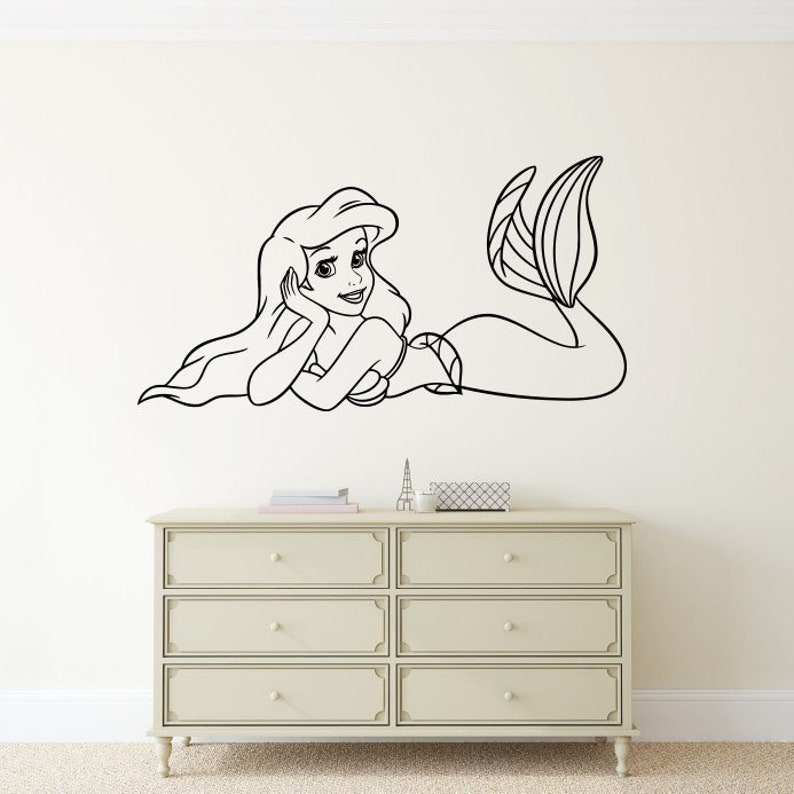 The Little Mermaid Ariel Wall Decal Cartoon Princess Vinyl Sticker Kids ...