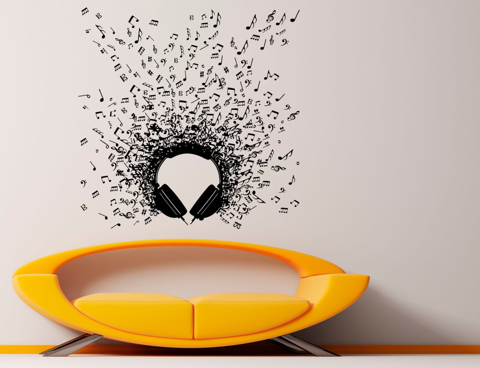 Headphones Wall Decal Music Vinyl Decal Sticker Murals - Etsy