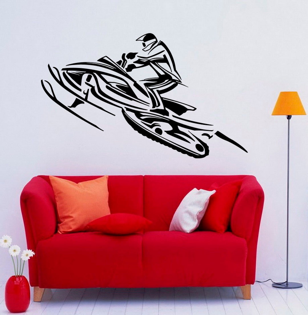 Snowmobiles Wall Vinyl Decal Sticker Racing Winter Extreme Sport Art ...