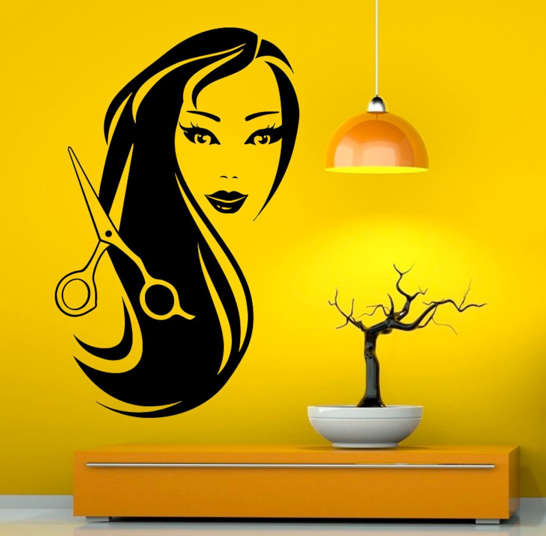 Hairstyle Beauty Salon Wall Vinyl Decal Hair Salon Sticker Removable ...