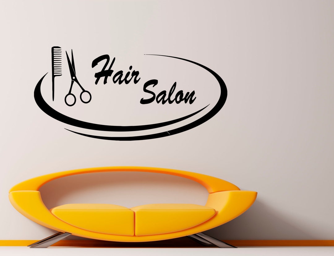 Hair Salon Barbershop Wall Vinyl Decal Beauty Salon Sticker Interior ...