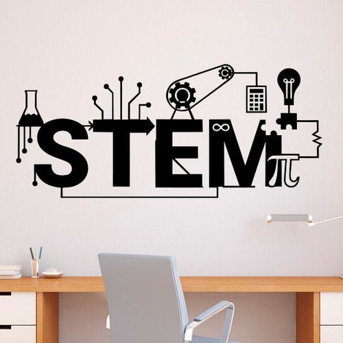 STEM Wall Decal Vinyl Sticker Science Technology Art Design - Etsy