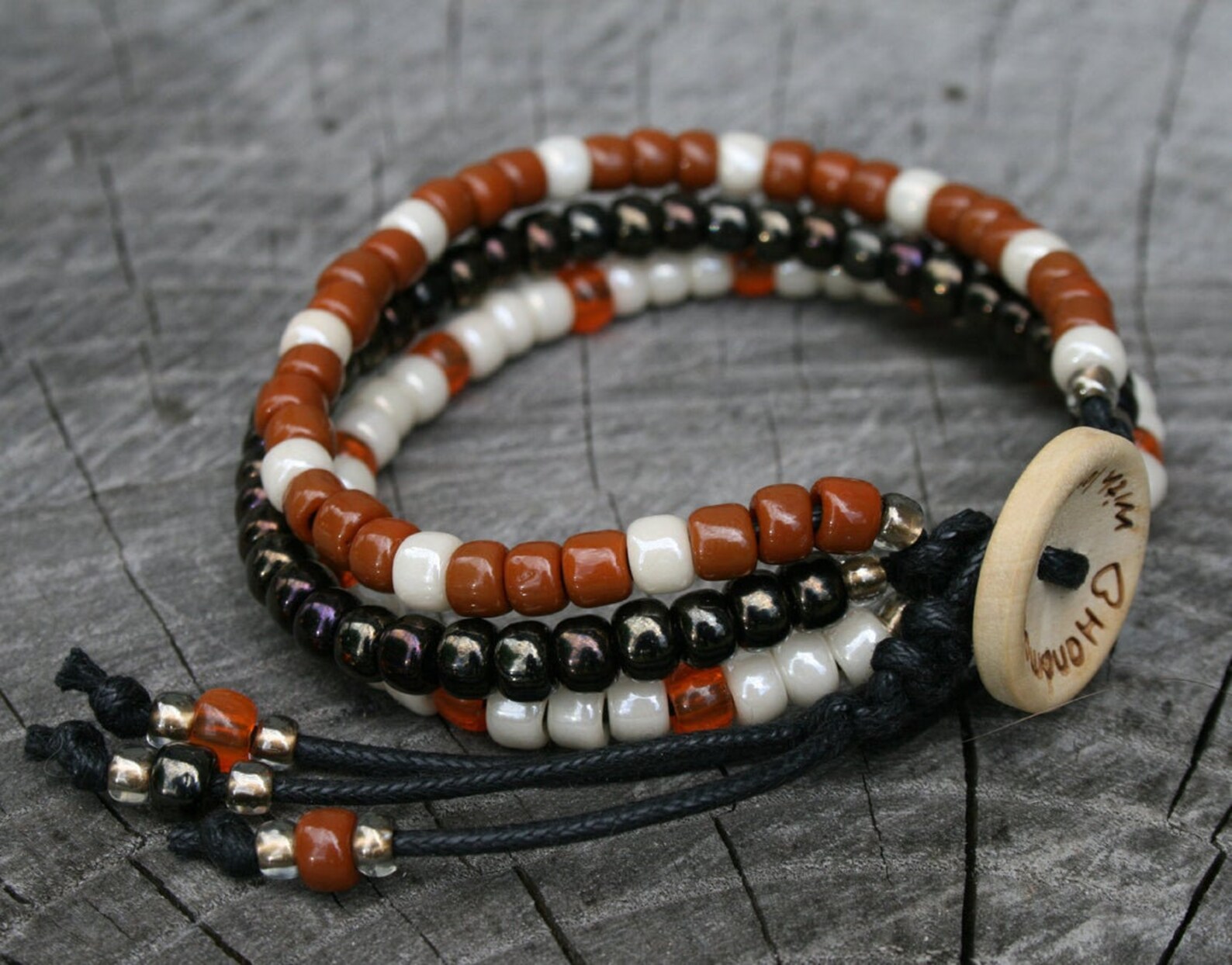 Terracotta white bracelet wrapped Bracelet vegan Bracelet | Etsy