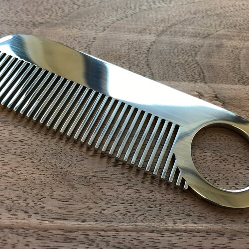 Model 2 Mirror Beard & Mustache Stainless Steel Comb Made in | Etsy