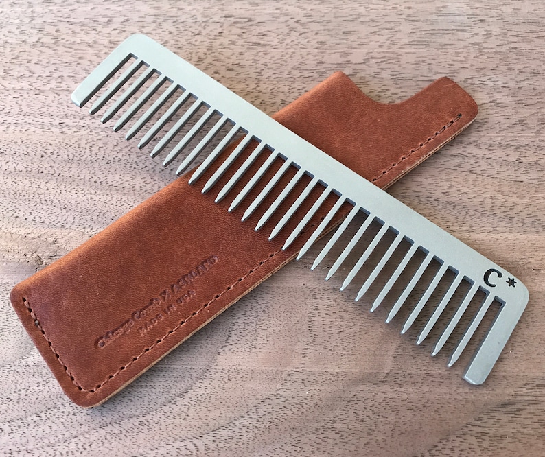 English Tan Horween Leather Sheath for Chicago Comb - Etsy