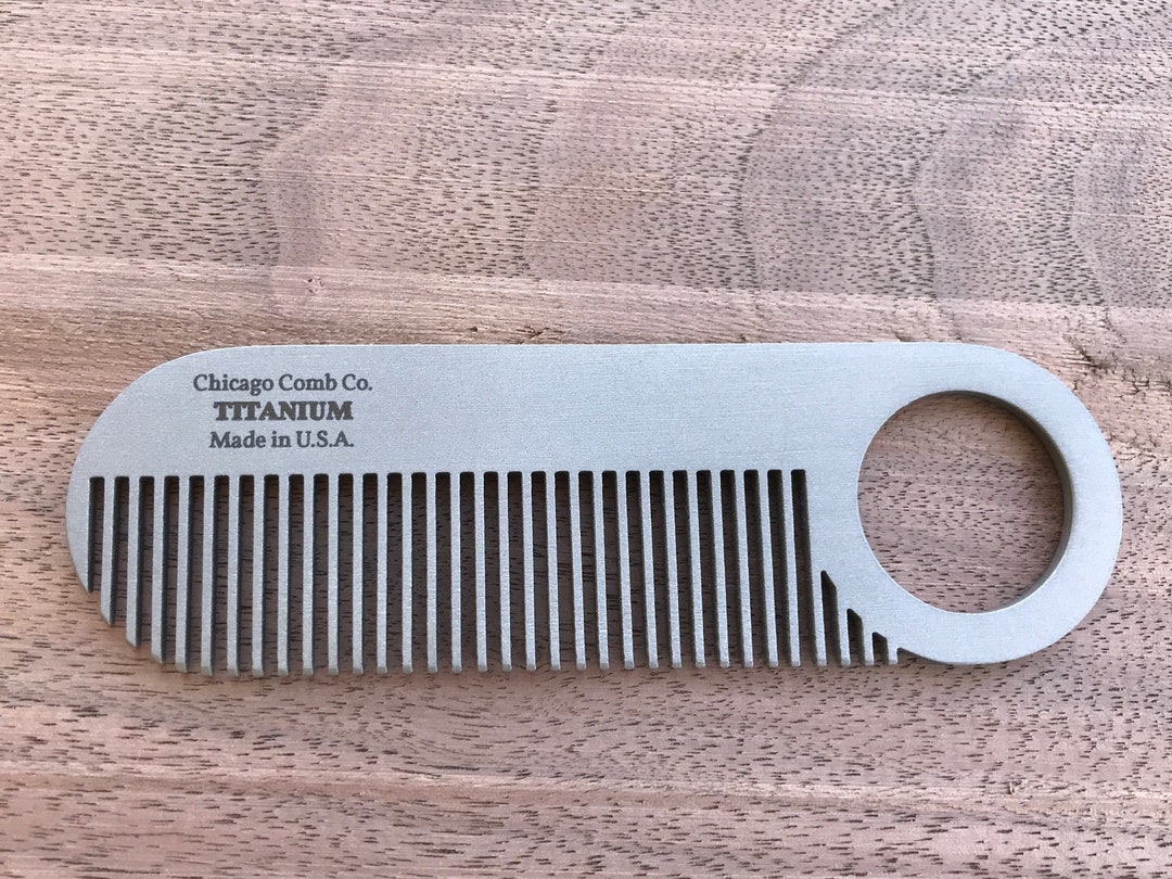 Model No. 2 Titanium Beard & Mustache Comb, Made in USA, With Optional ...
