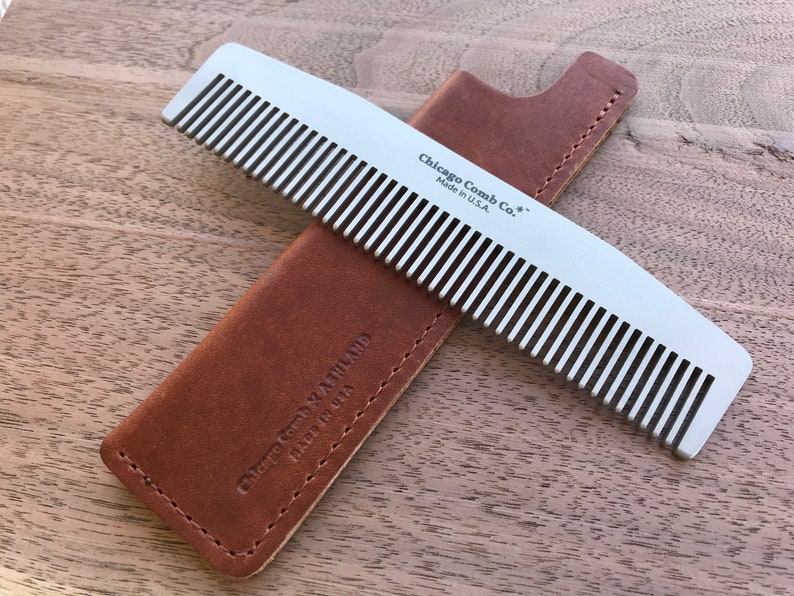 English Tan Horween Leather Sheath for Chicago Comb - Etsy