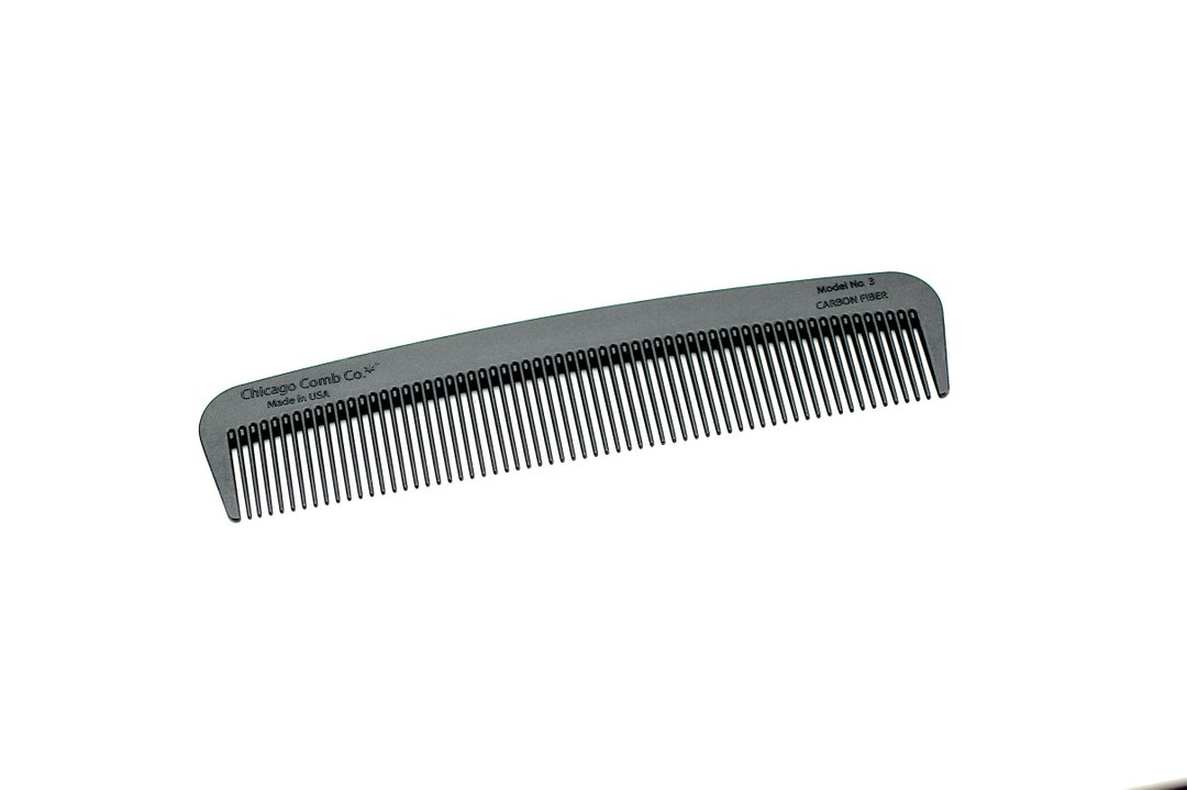 Model No. 3 Carbon Fiber Comb, Fine-tooth Pocket Comb, for Fine and ...