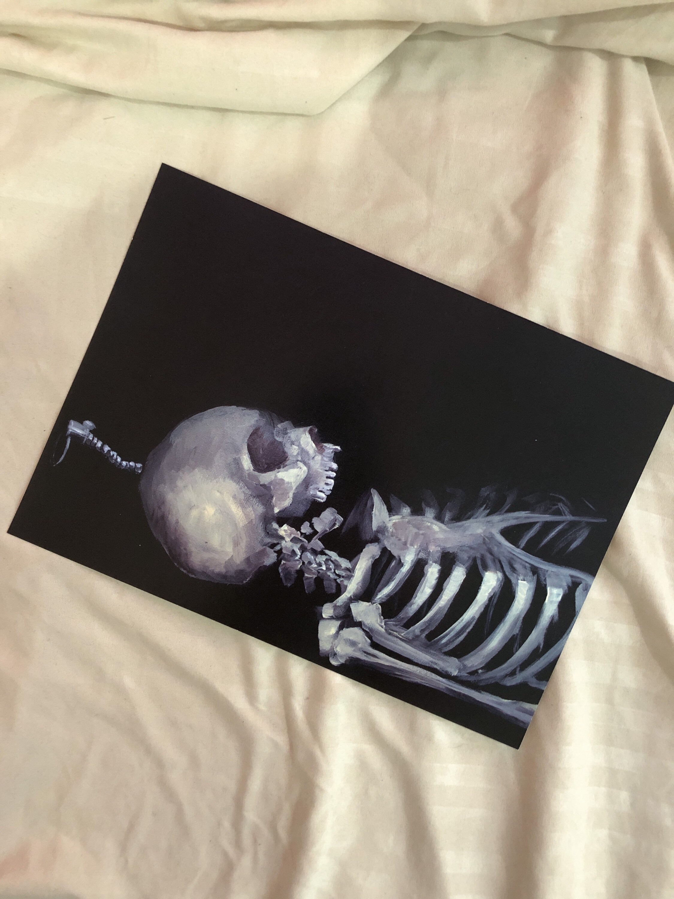 Skeleton Acrylic Painting Digital Print Etsy