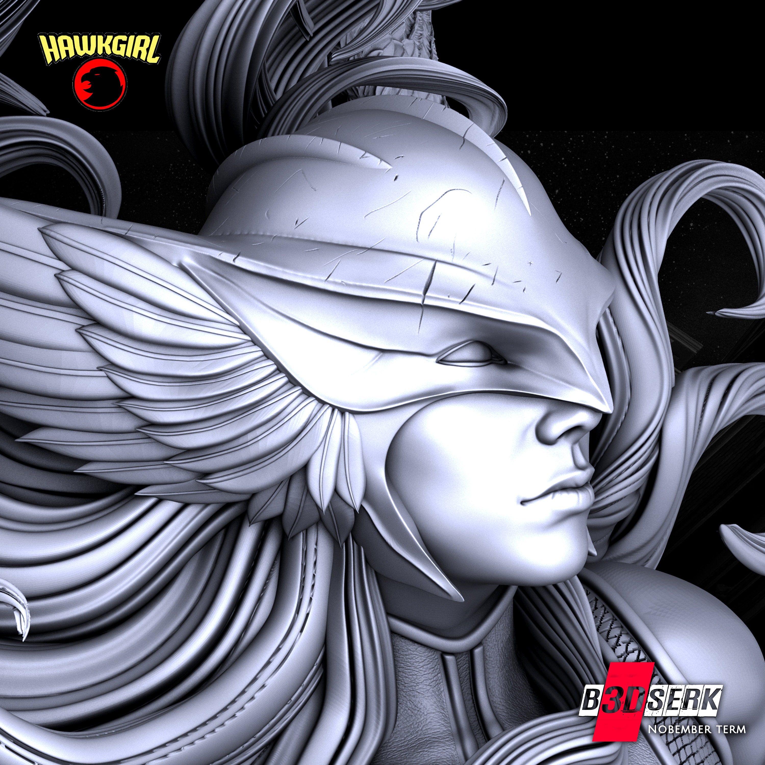 Hawk Girl From DC / Sculpture / Figure in 3D Resin - Etsy