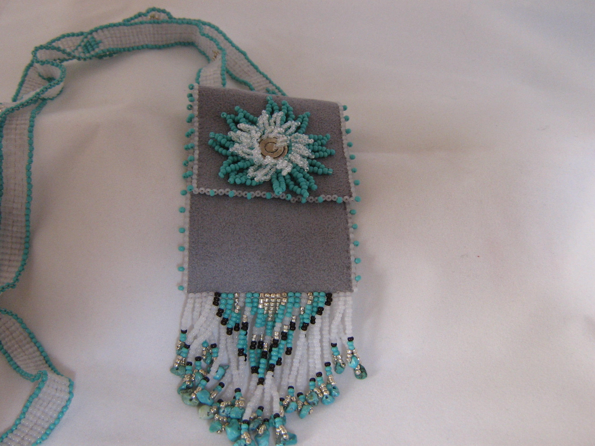 Grey Beaded Amulet Bag - Etsy