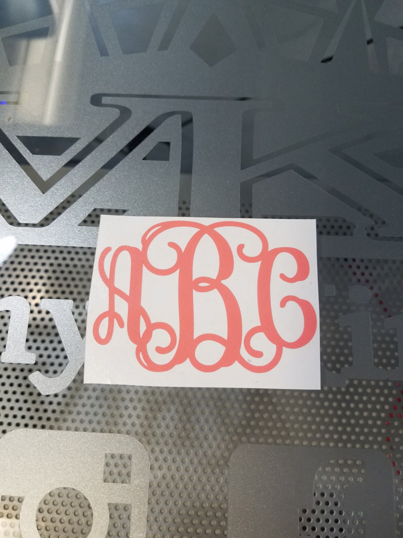 Monogram Vine Entangled Initials Decal Sticker Glass Decals | Etsy