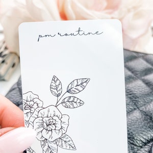 Floral PM Routine Task Card Page Flag Pocket Card - Etsy
