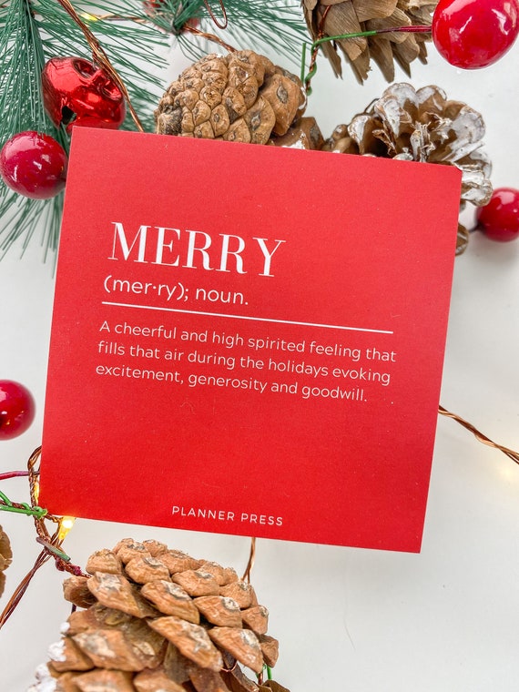 Merry Definition 3x3 Card | Etsy