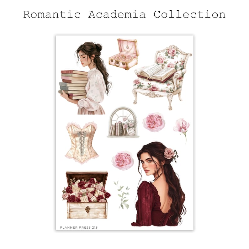 Romantic Academia Sticker Collection | Washi Stickers for Journaling ...