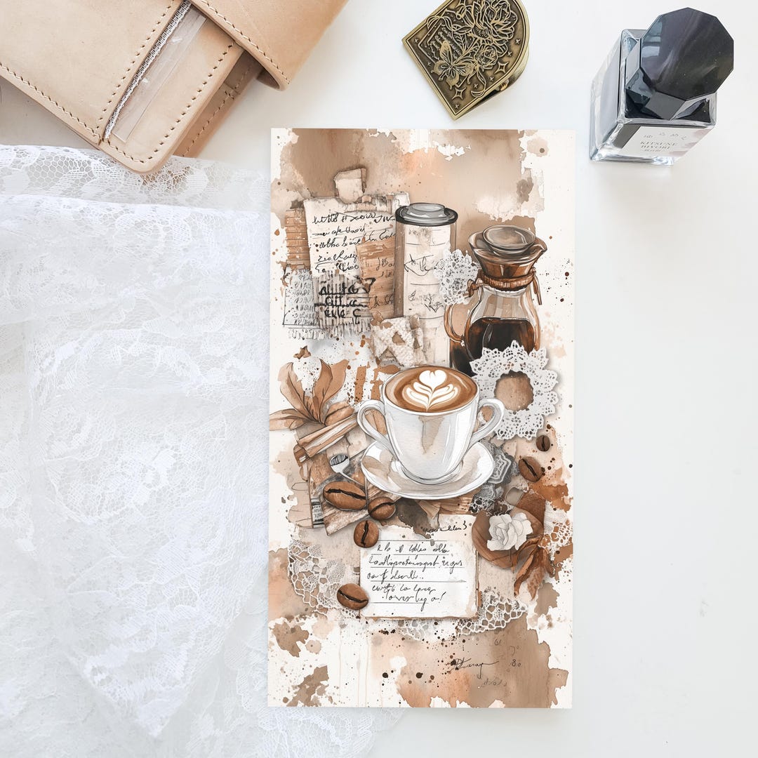Cozy Coffee Printed Cover Dashboard for Traveler’s Notebook – Standard ...