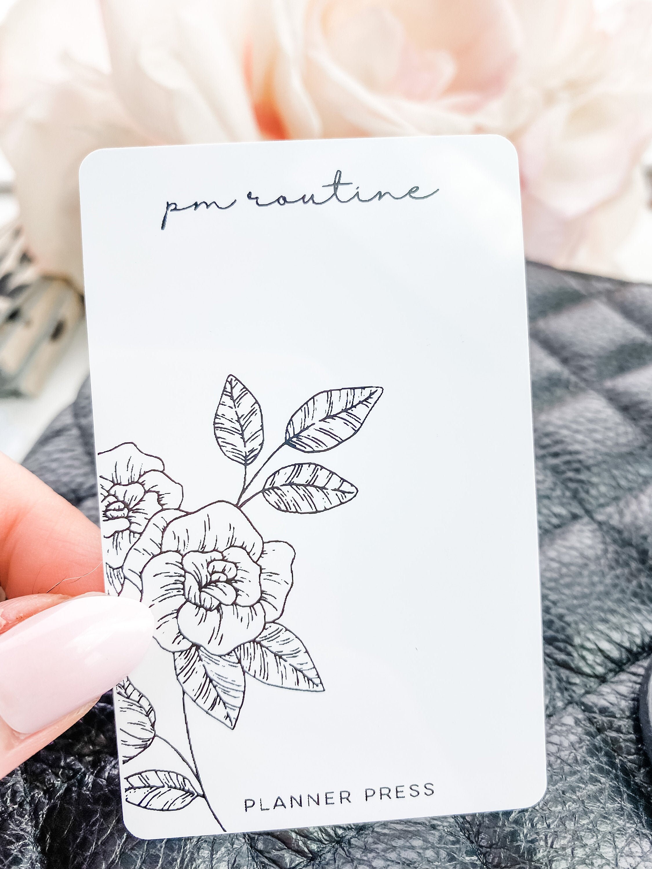 Floral PM Routine Task Card Page Flag Pocket Card - Etsy