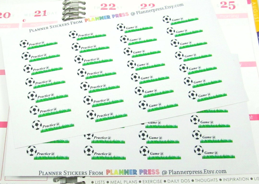 Soccer Practice & Game Time Reminder Planner Stickers Fits - Etsy